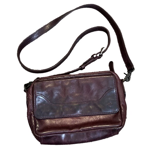 Frye | Bags | Frye Melissa Crossbody Purse Distressed Leather Zip ...
